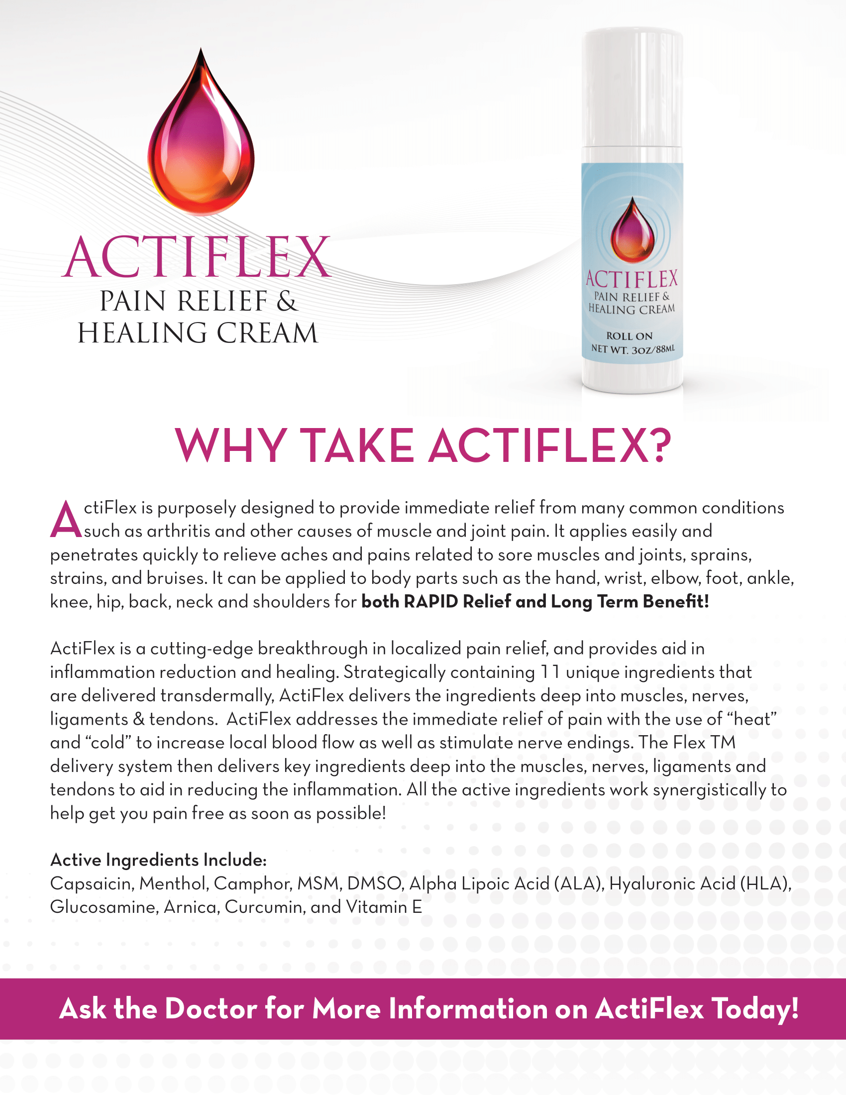ActiFlex Transdermal Pain & Inflammation Relief - Roll On – Science ...
